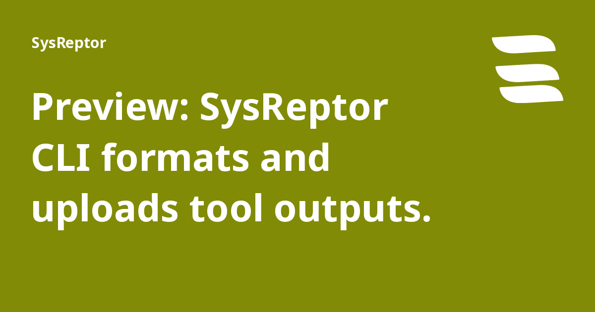 Preview: SysReptor CLI formats and uploads tool outputs. - SysReptor
